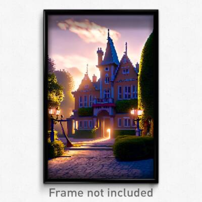 Pixel Art Poster - Jaw Dropping Manor (8 Bit Psychedelic Video Game ...
