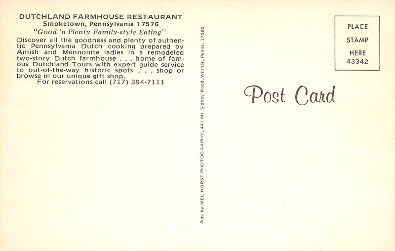 Dutchland Farmhouse Restaurant Smoketown Pa | eBay
