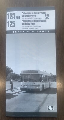 2003 Septa Bus Route Timetables Schedule 124 and 125 | eBay