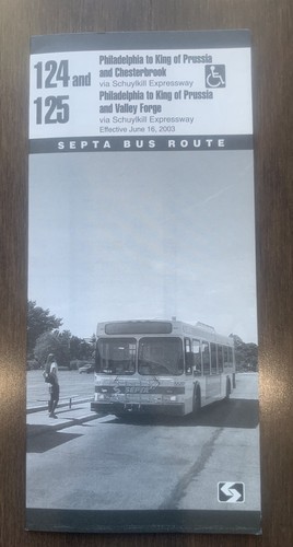 2003 Septa Bus Route Timetables Schedule 124 and 125 | eBay
