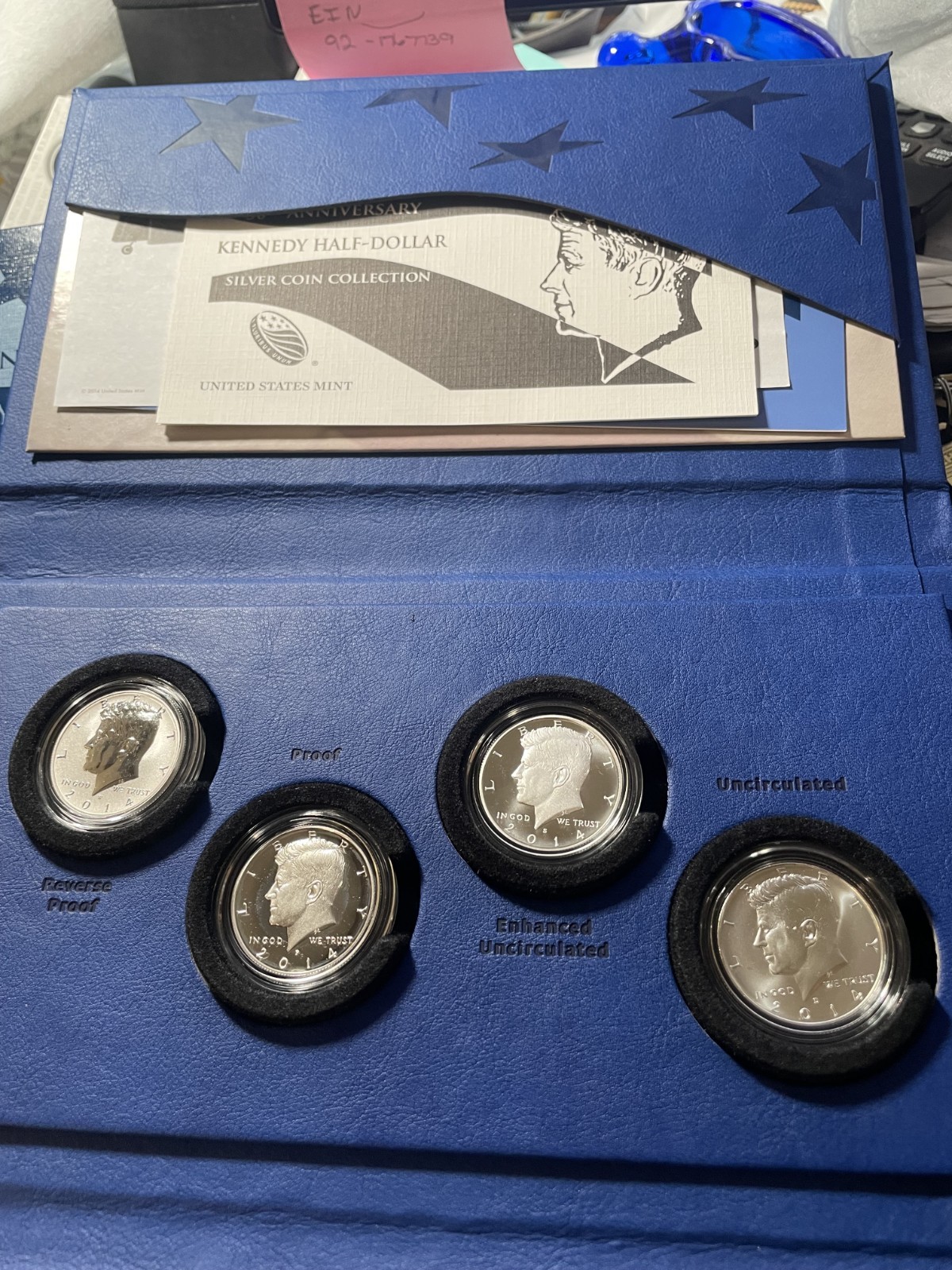 2014 50th Anniversary Kennedy Half-Dollar Silver Coin Collection 4 Coin ...
