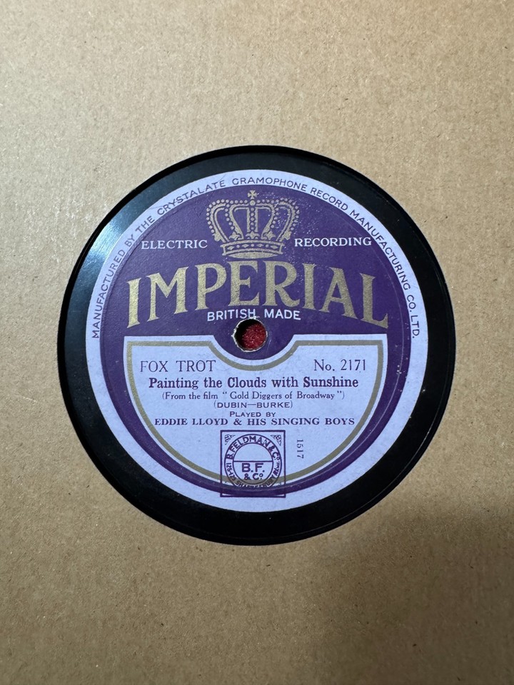 78Rpm, Hot Dance, Eddie Lloyd & His Singing Boys 'Painting The Clouds ...