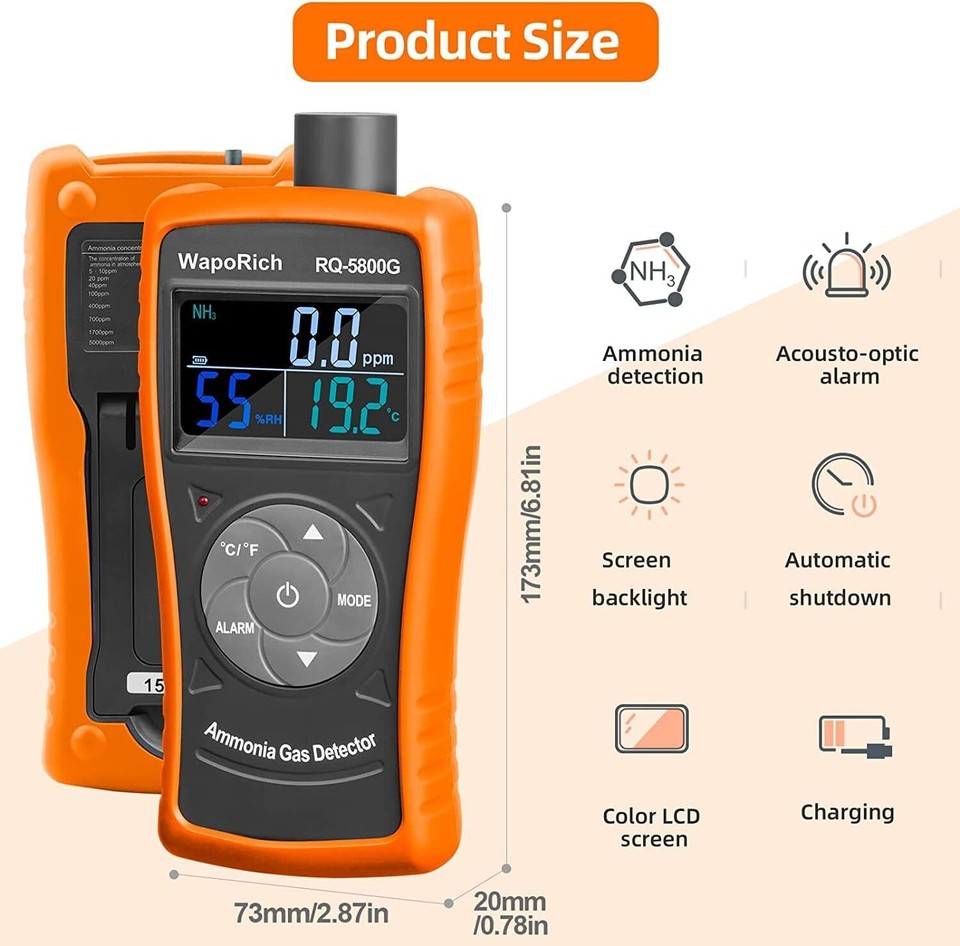 Ammonia Gas Detector NH3 Particle Monitor Professional Meter for ...