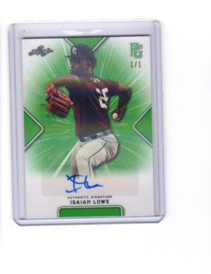 2021 Leaf Perfect Game Autographs Green Shimmer Isaiah lowe Auto 1/1 | eBay