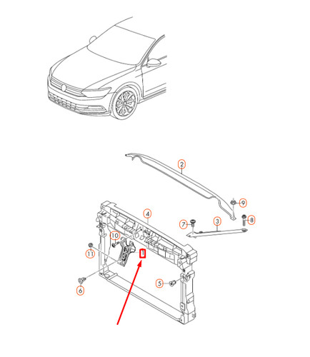 OEM VOLKSWAGEN PASSAT B8 FRONT CNETRE LOCK CARRIER SUPPORT 3G0805567A ...