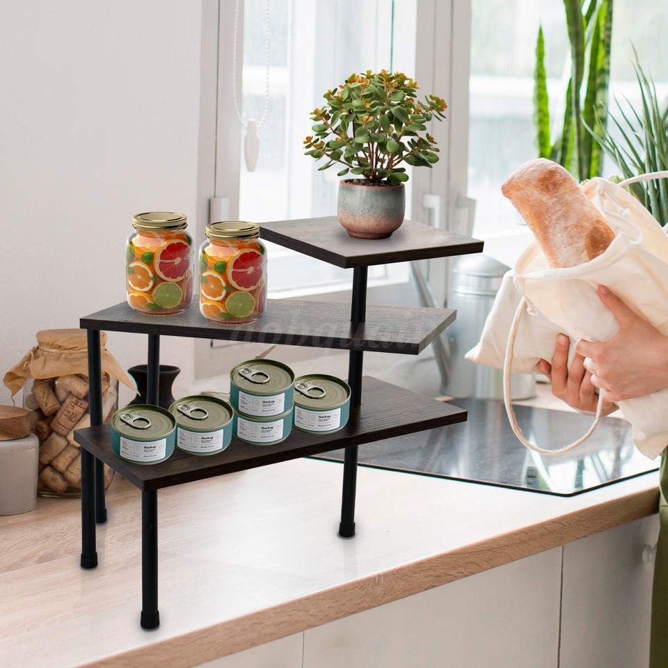 3 Tier Countertop storage shelf removable Stand Storage Holder Kitchen ...
