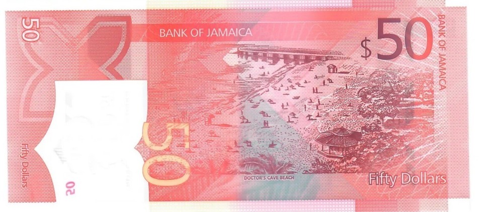 Jamaica $50 Dollars Polymer Note 2022 / 2023. Fifty Jamaican Dollar ...