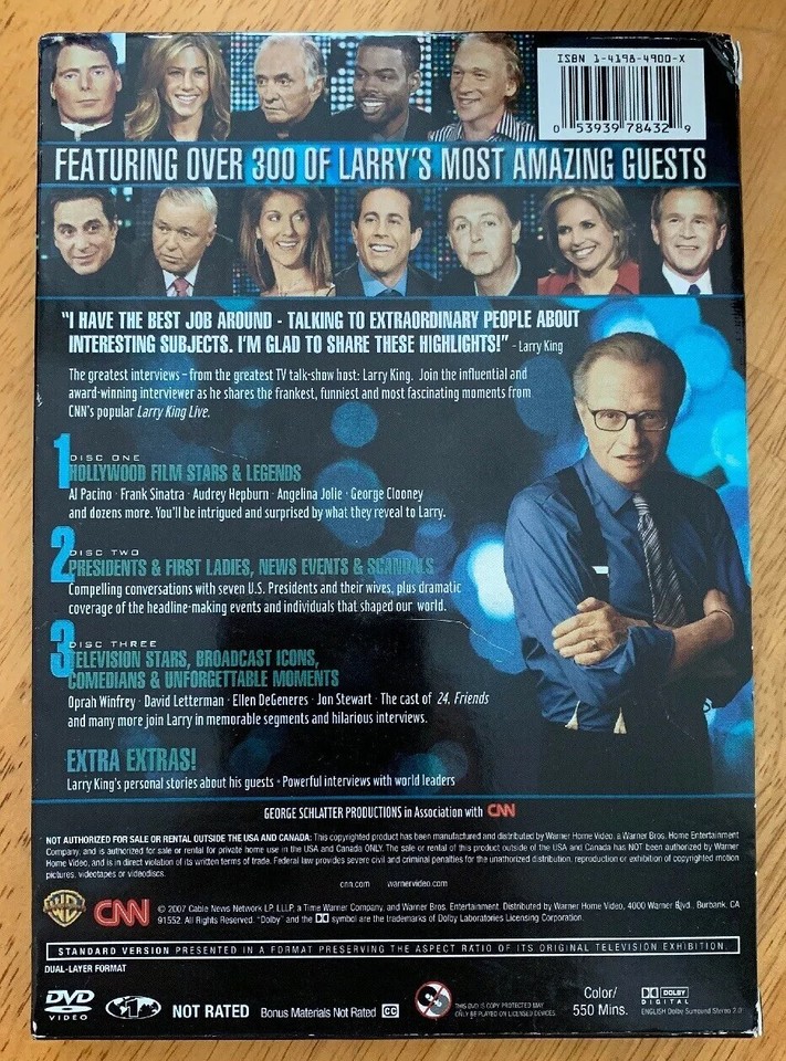 Larry King Live: Greatest Interviews Collection (DVD, 2007, 3-Disc Set ...