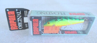 New NOS Box Rapala 5FT Floating Fire Tiger Fishing Lure 2" Body 1/16oz ...