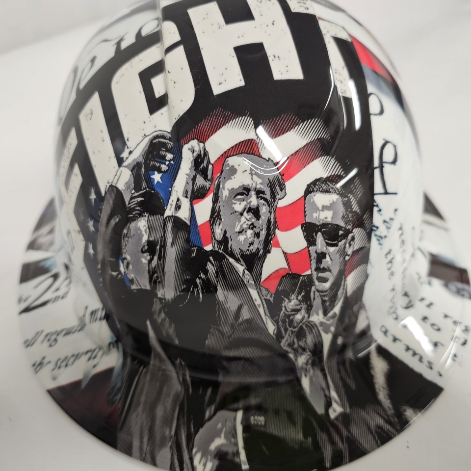 full brim hard hat custom hydro dipped IN TRUMP FIGHT FOR OUR COUNTRY ...