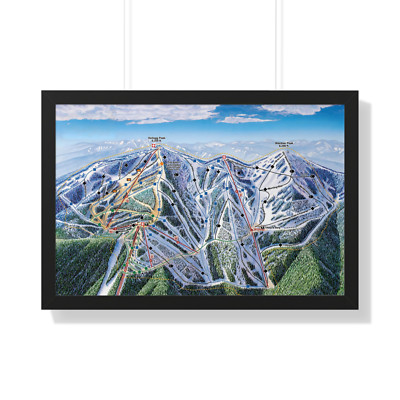 Silver Mountain ID Trail Map Framed Poster Idaho Ski Resort 30x20 | eBay
