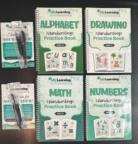 Lily Learning Handwriting Practice Kit Reuse Your Books Over & Over Again | eBay