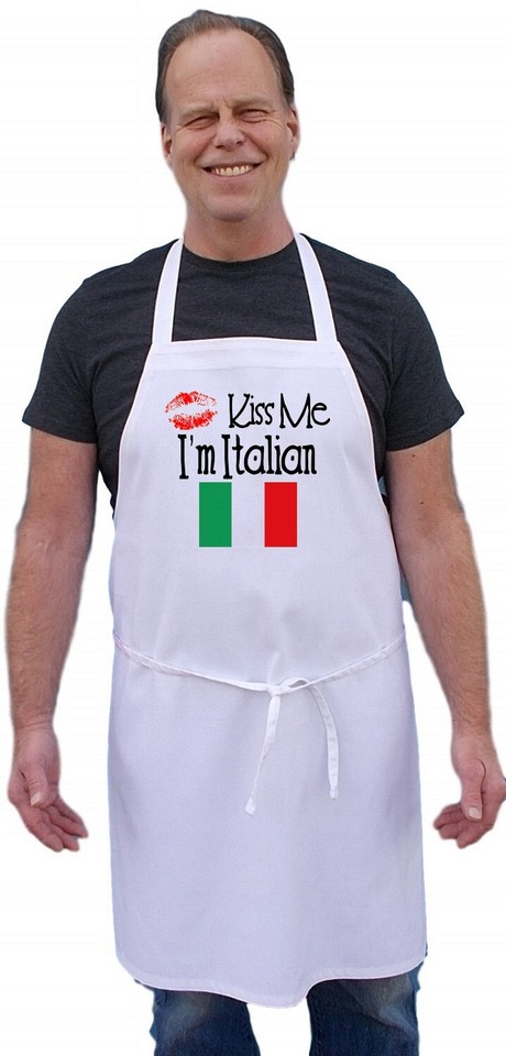 Cute Cooking Apron Kiss Me I'm Italian, Humorous Kitchen Aprons ...
