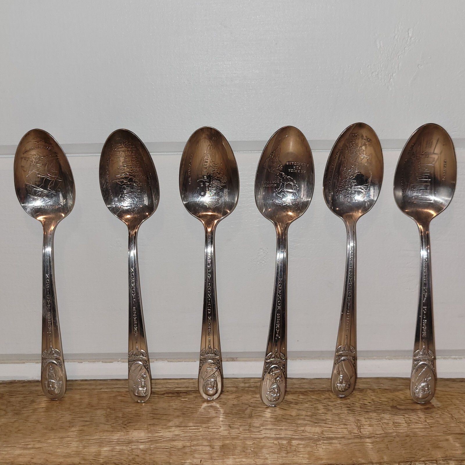6 vintage IS WM Rogers Mfg. President spoons presidential spoon lot of ...
