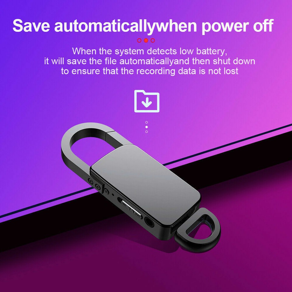 Mini Hidden Audio Recorder Voice Activated Listening Device Keychain ...