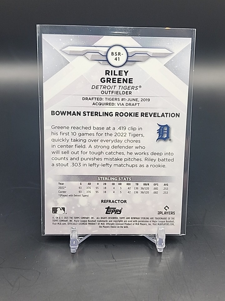 2023 Bowman Sterling Riley Greene Refractor Rookie RC #165/199 Tigers ...