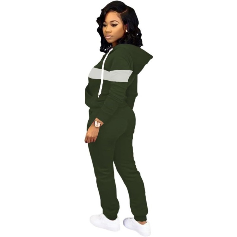 Women 2Pcs Casual Sweat Suit Set Hoodie Tracksuit Pants Tops Sweatshirt ...