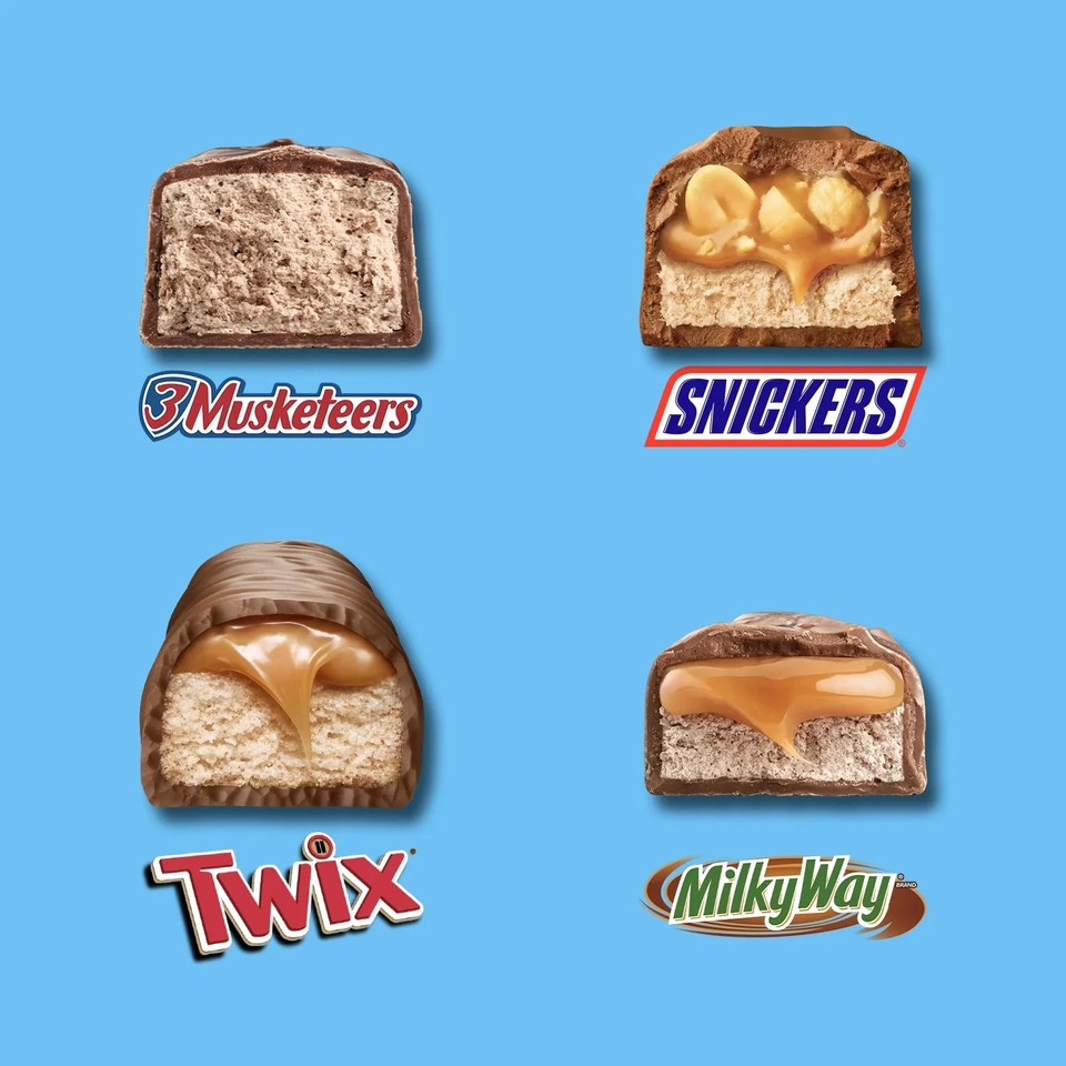Snickers, Twix & More Minis Chocolate Candy Bars Variety Pack, Bulk Bag ...