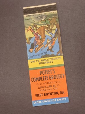 Vintage Georgia Matchbook: “Poteet’s Complete Grocery” West Boynton, GA ...