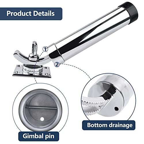 smartmarine 316 Stainless Steel Boat Fishing Rod Holder 360 Degree ...