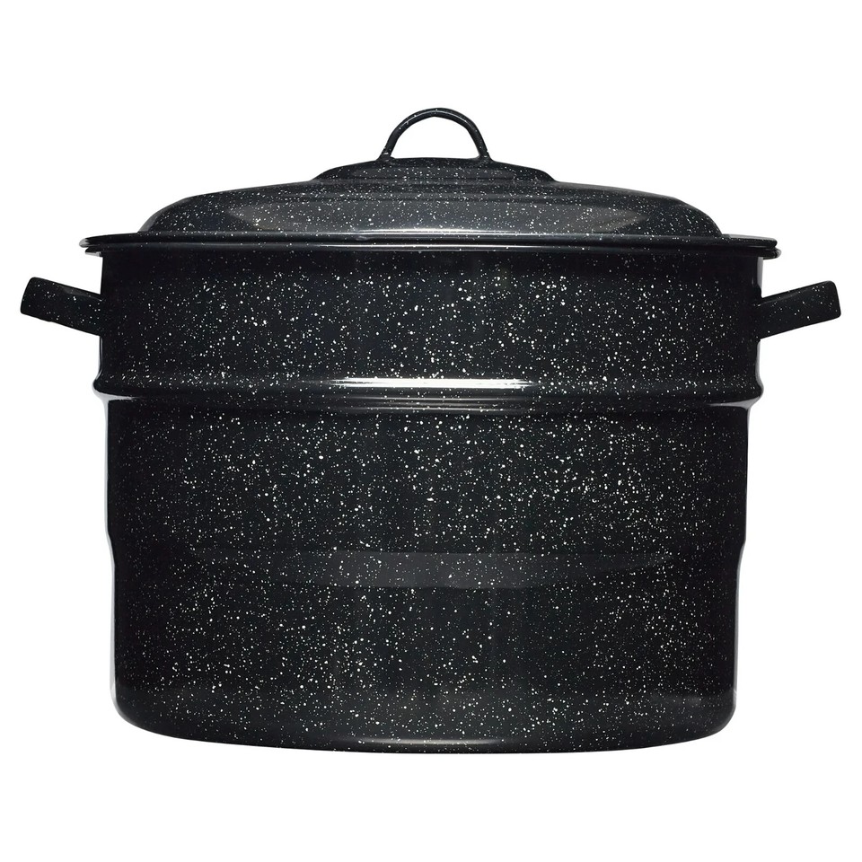 21-Quart Canning Pot with Rack & Lid, Porcelain Enamel Steel Core | eBay