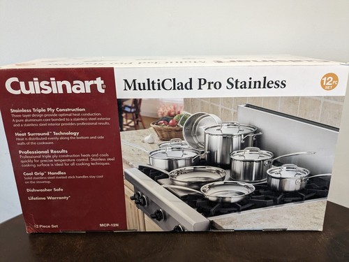 Cuisinart MultiClad Pro, 12 Piece Cookware Set. For INDUCTION, Gas or ...