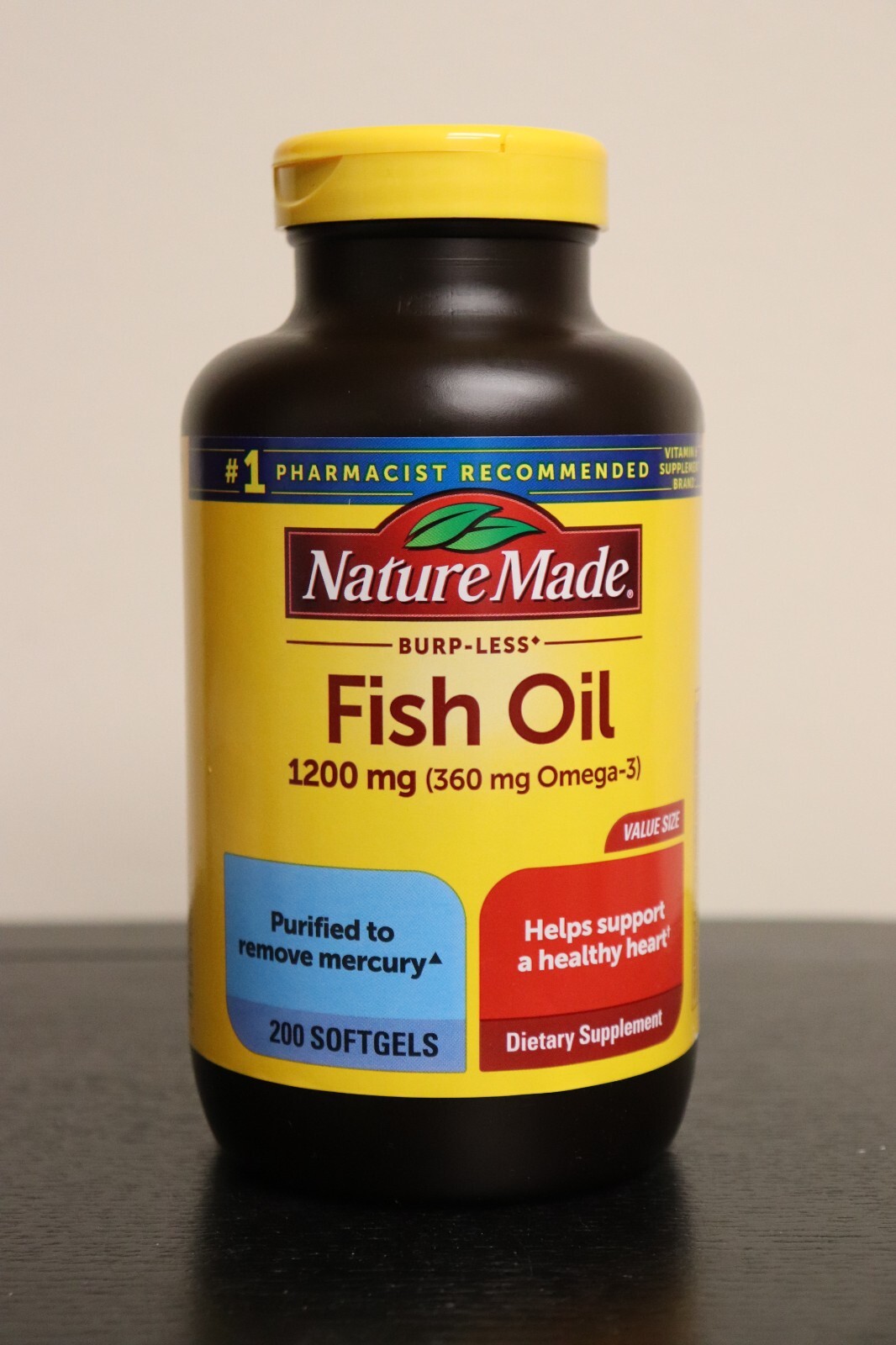 Nature Made 1,200 mg Burp-Less Fish Oil Supplement 200 Ct VALUE SIZE ...
