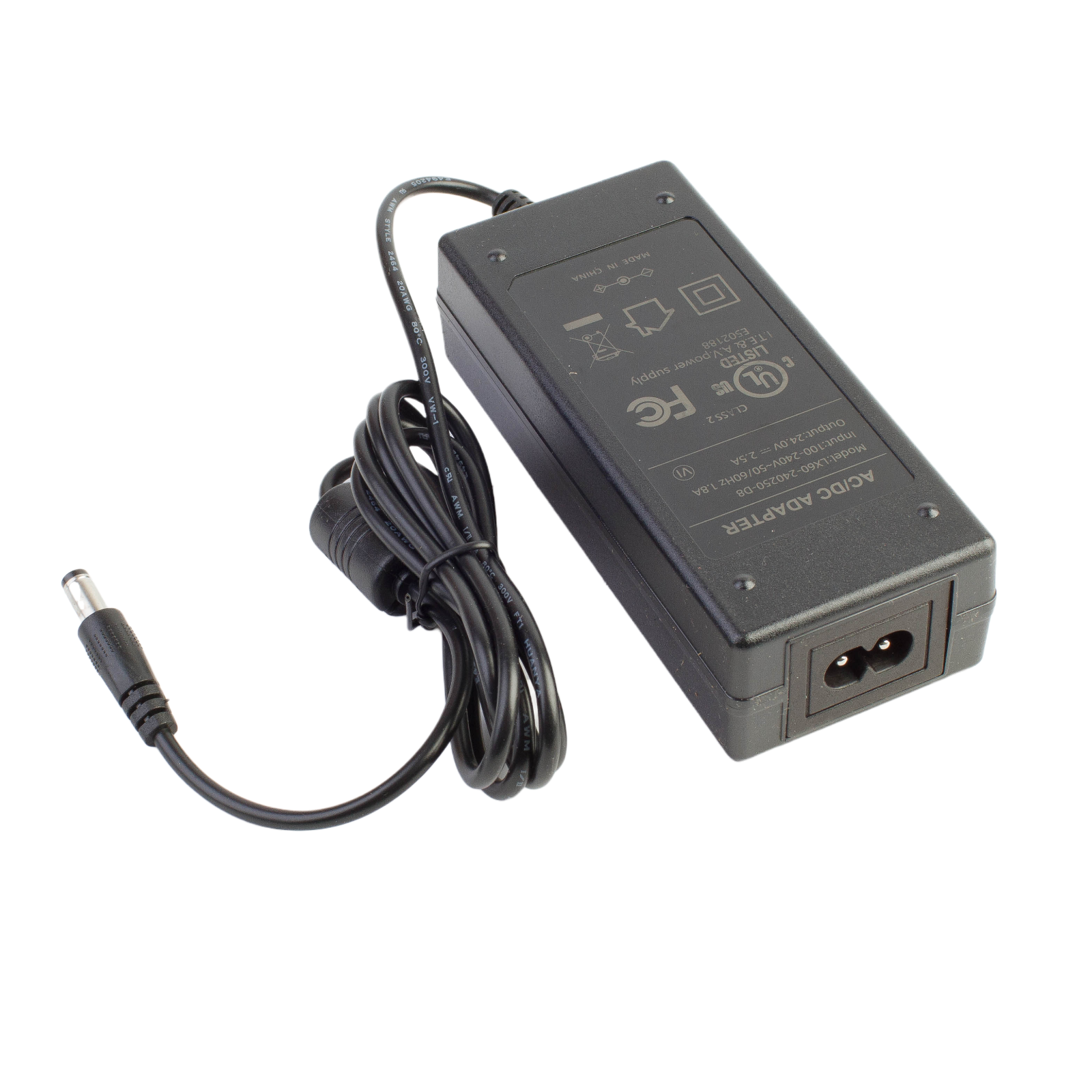 UL LISTED 24V 60W power supply driver 2.5A LED Light AC adapter Class 2 ...