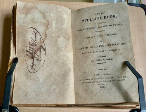 1814 A New Spelling Book By John Comly - Very Early Speller, Female ...