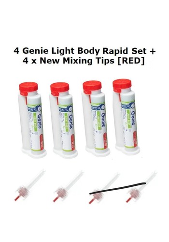 Genie 4x 50ml VPS Impression Material Cartridge Light Body Rapid Set ...