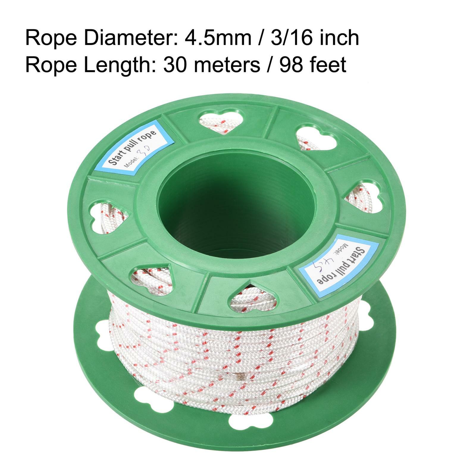 Recoil start Rope 4.5mm 3/16 Inch Dia 30m 98ft Polyester Pull Cord ...