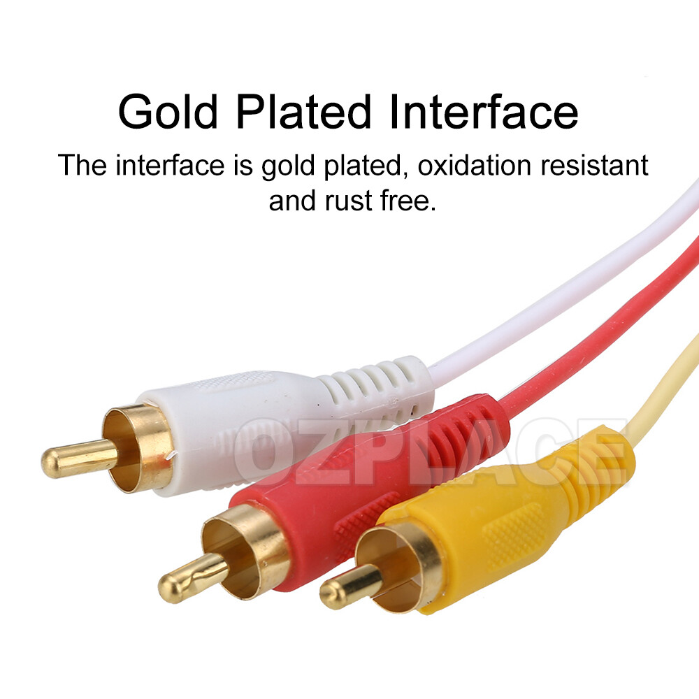 HDMI to 3 RCA Phono Red White Yellow Cable Cord AV Audio Video Lead ...