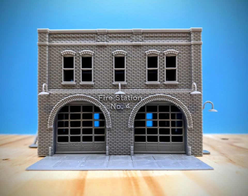 N-Scale - Fire Station #4 Austin Texas - 1:160 Scale Building House | eBay