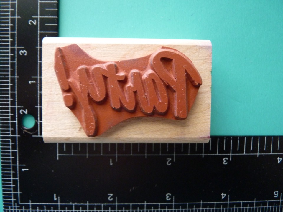 Party! Single Word in Brushstroke Font RUBBER STAMPEDE Rubber Stamp ...