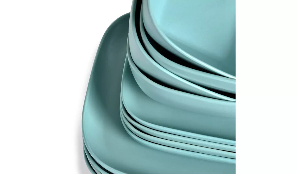 Habitat 12 Piece Stoneware Dinner Set - Matte DuckEgg | eBay