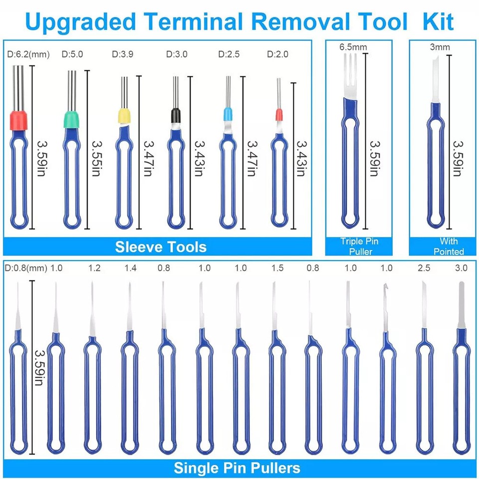 41X Pin Extractor Tool Terminal Ejector Connector Removal Kit W ...