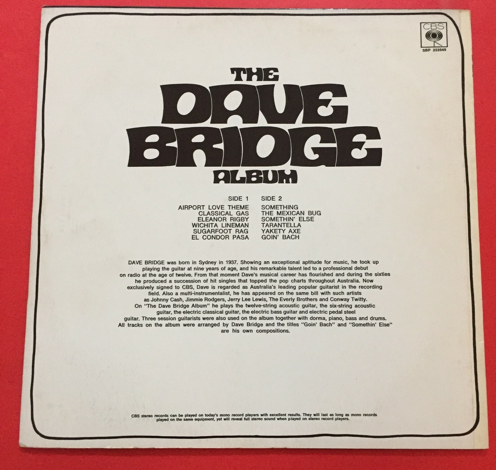 The Dave Bridge Album LP Rare | eBay Australia