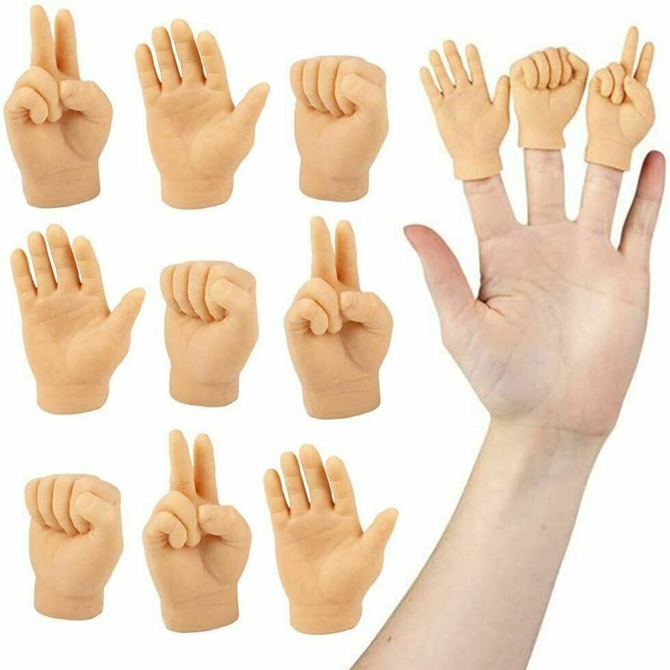 CASE 72 HAND FINGER PUPPET - Tiny Hands Soft Realistic Magic Trick GaG ...