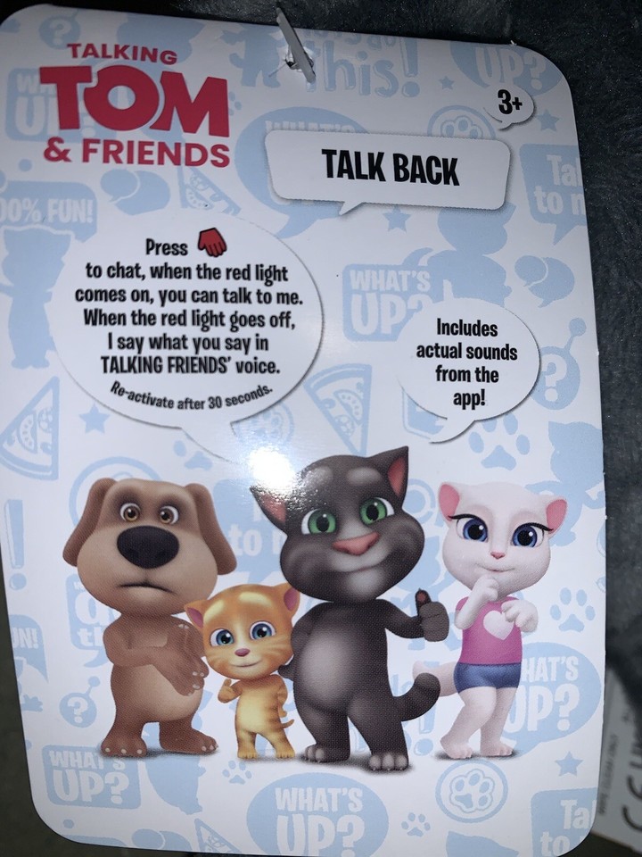 Plush Talking Tom & Friends Interactive Talk Back Kids Cat. New With ...