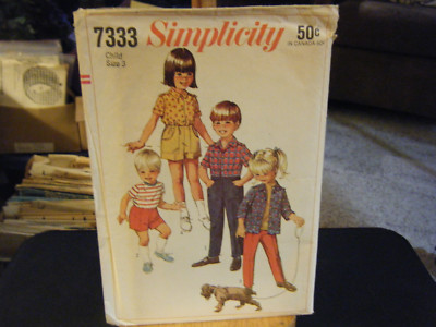 Simplicity 7333 Child's Pants in 2 Lengths & Shirt Pattern - Size 3 ...