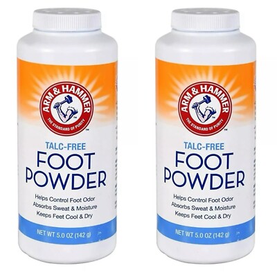 2x Arm & Hammer Talc-Free Foot Powder Control Good Odor 5.0 OZ Ea ...