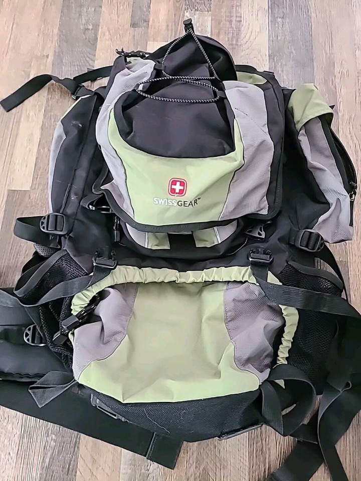 Swiss Gear Wenger Camping Backpack Olive Green, Black , and Gray | eBay