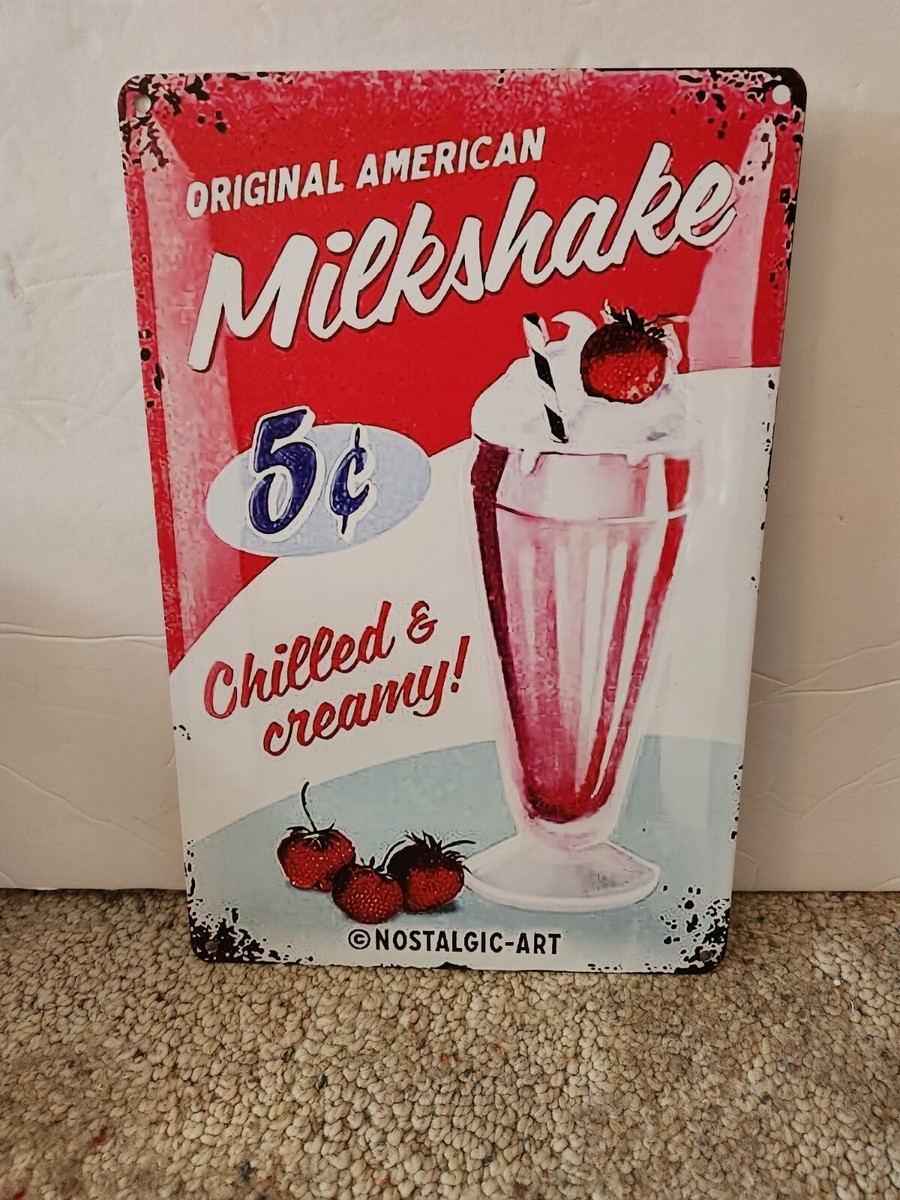 Milkshake Tin Sign SQ DGLZ] Milkshake Metal Sign Vintage Plaque Tin