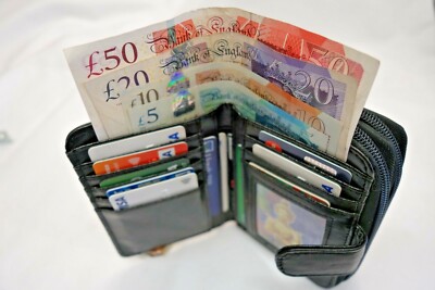 Ladies Leather Purse Wallet Large Size with Two Zip Pockets Black | eBay UK