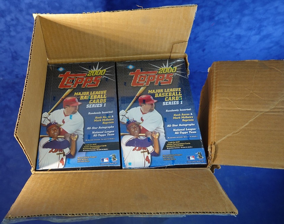 2000 TOPPS BASEBALL SERIES 1 HOBBY CASE (12 FACTORY SEALED BOXES ...