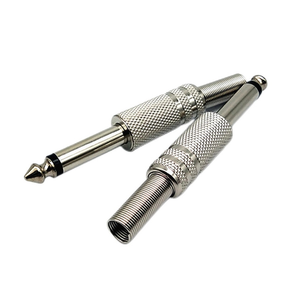 10PCS 1/4'' 6.35mm Male Mono Monaural Audio Cable Jack Connector Plug ...