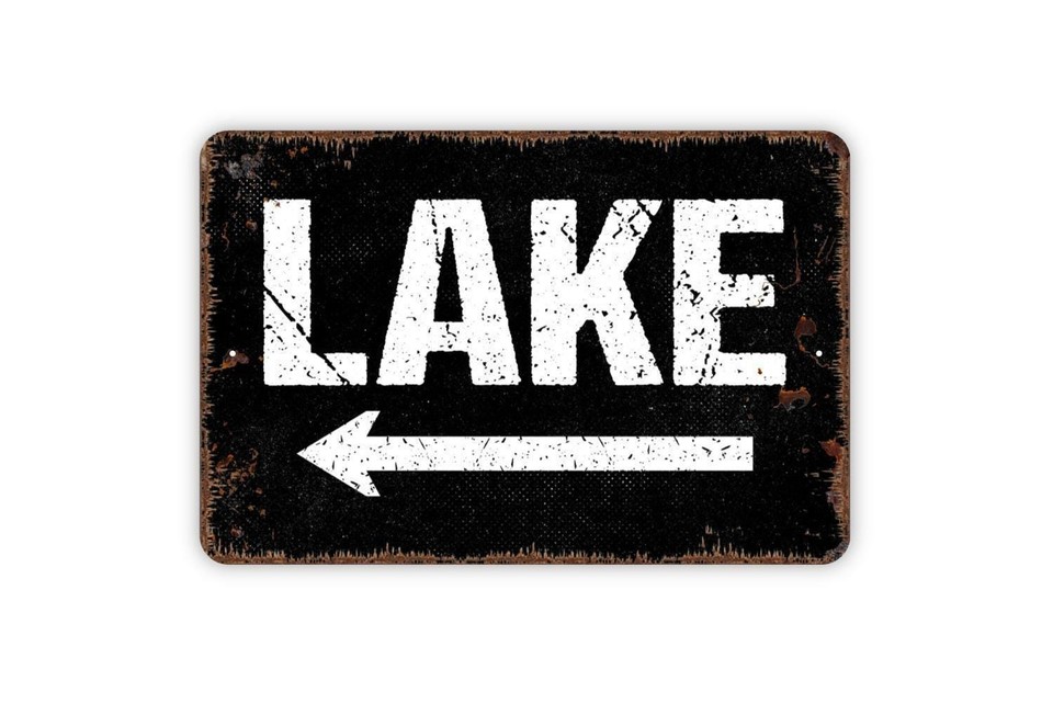 Lake Arrow Sign Left Or Right | Lake Directional Sign | Waterfront ...