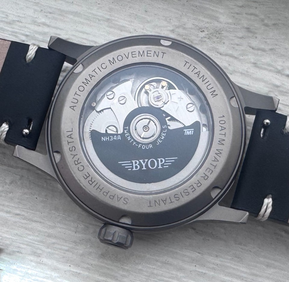 BYOP Meridian Titanium GMT (orange) Pilot Watch Seiko Automatic ...