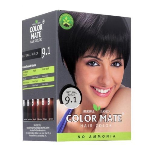 COLOR MATE HAIR COLOR NATURAL BLACK-9.1 (12 SACHET) WITH FREE WORLDWIDE ...