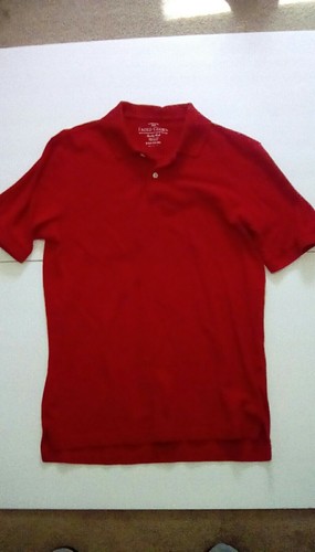 Faded Glory polo shirt men's size S (34-36) red 2 buttons cotton | eBay